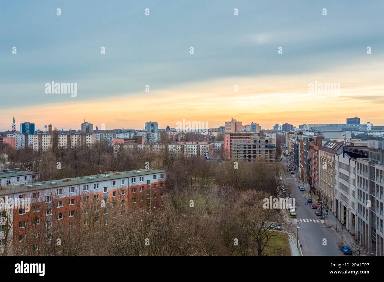 Block houses and building at Alexander Platz in Berlin Mitte, Germany ...