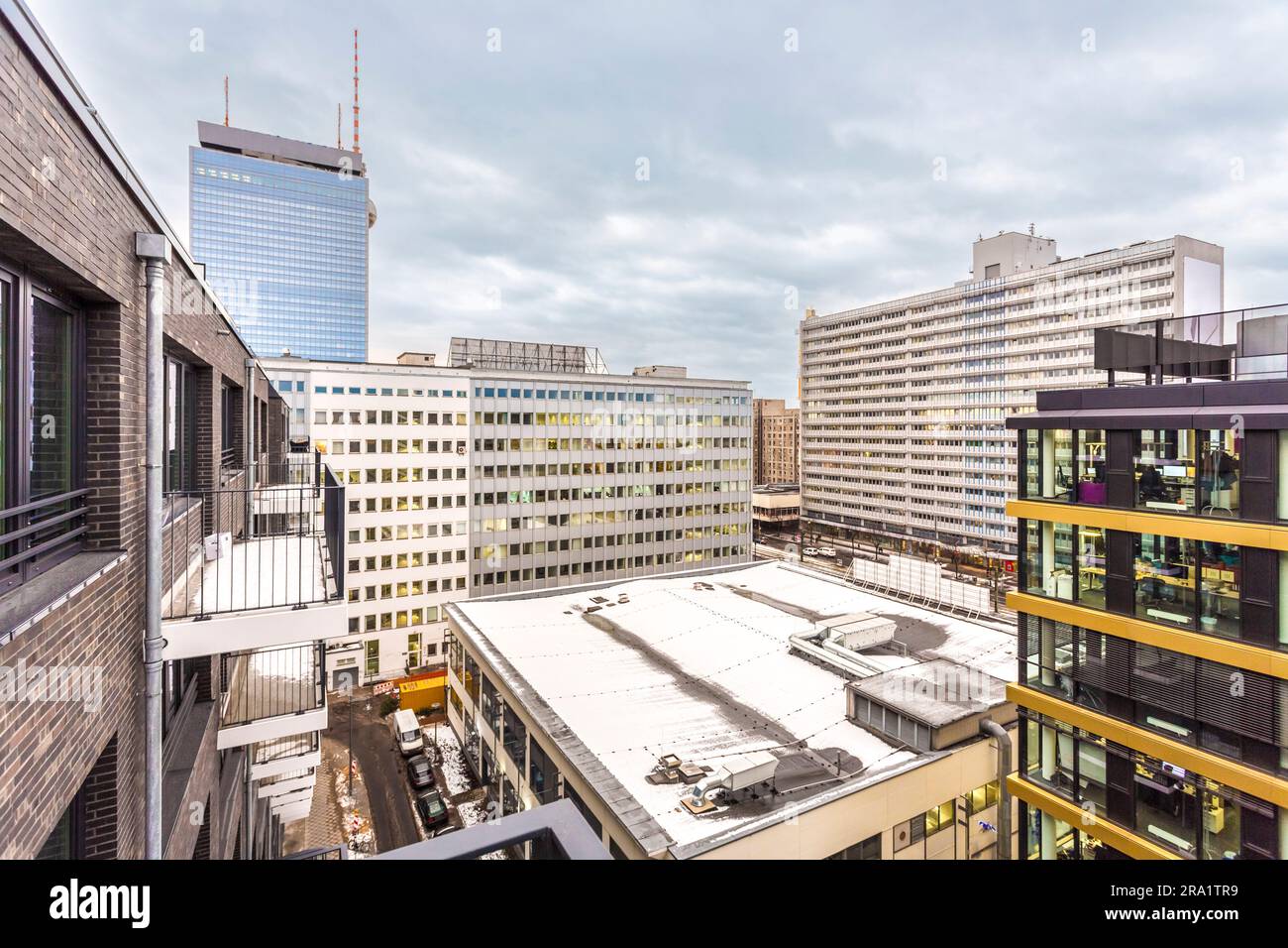 Block houses and building at Alexander Platz in Berlin Mitte, Germany ...