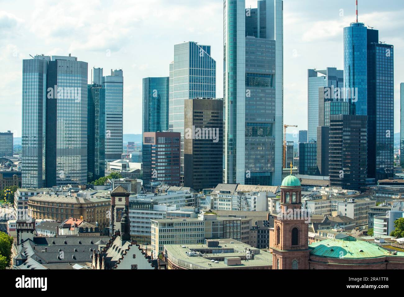 Skyline of Frankfurt financial business district, Frankfurt, Germany ...