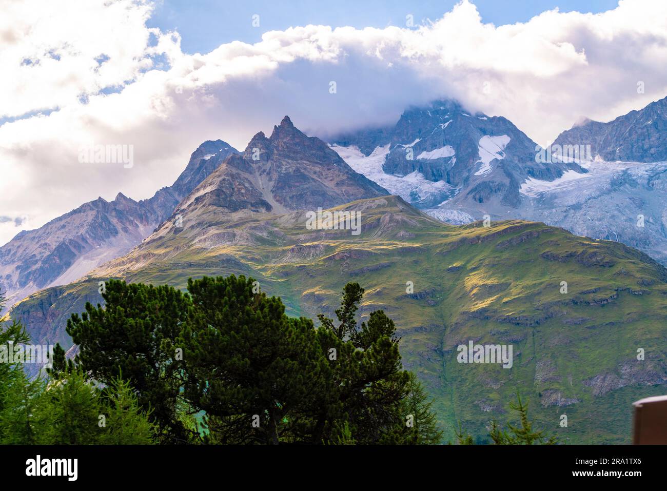 nature by Zermatt with mountains and valleys, Valais, Switzerland Stock ...