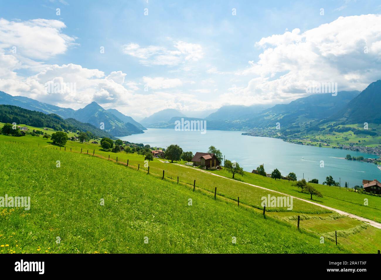 Lake lucern with clouds and nature, Switzerland Stock Photo - Alamy