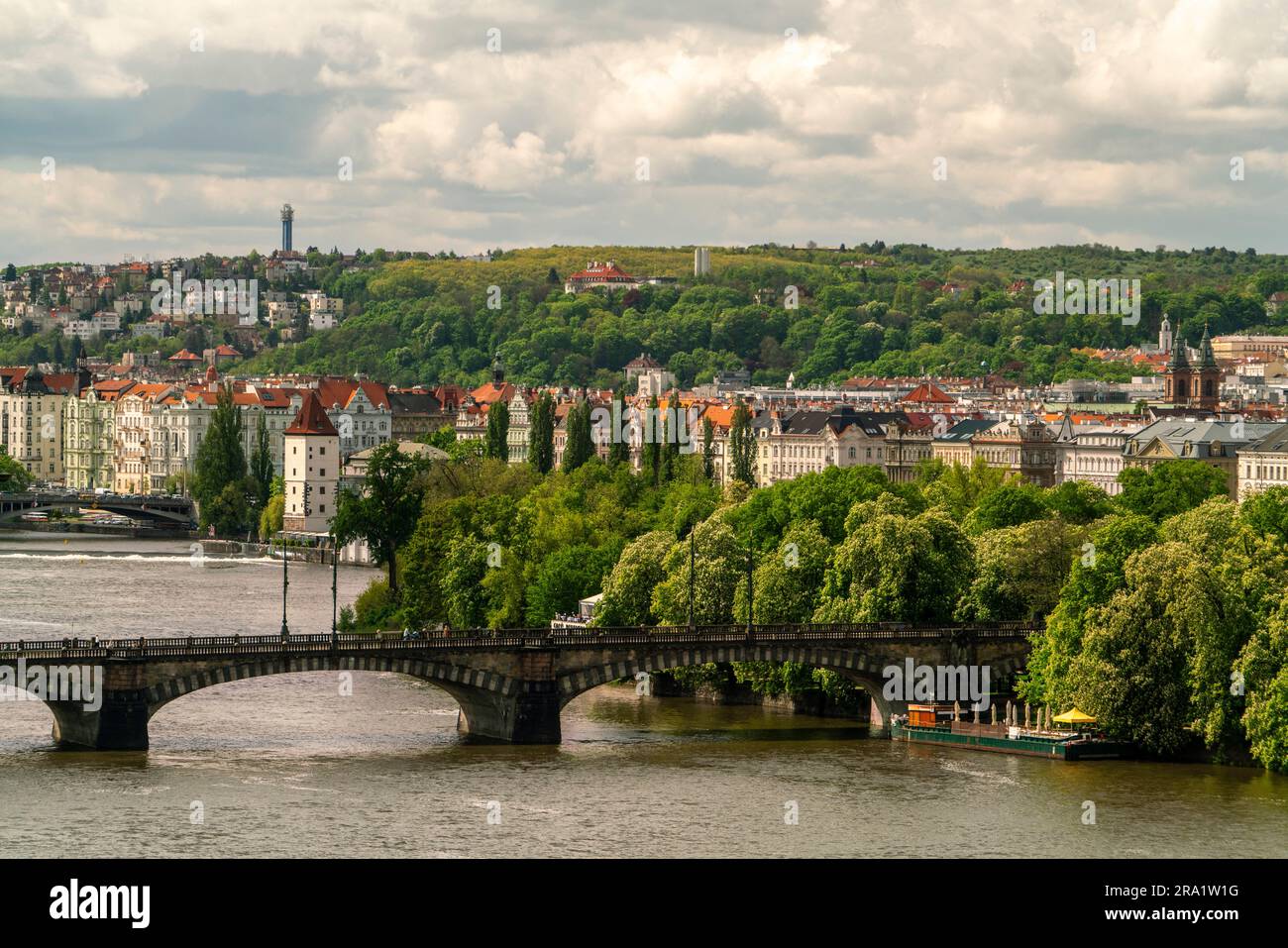 View of Legion Bridge and Vltava river, Prague, Czech republic Stock ...