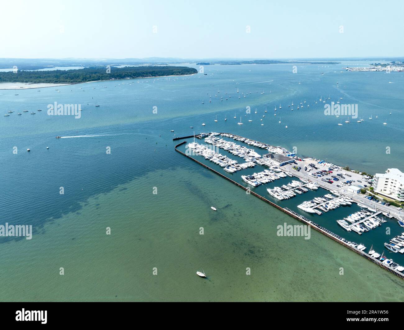 An aerial view of a Marina in Poole Harbour Stock Photo - Alamy