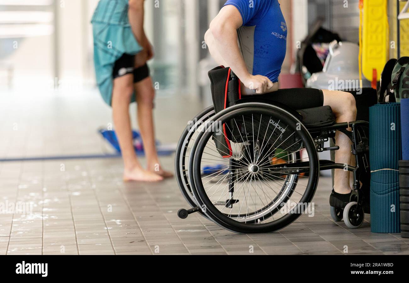 AMERSFOORT - Para-swimmers during the test competition of the para ...