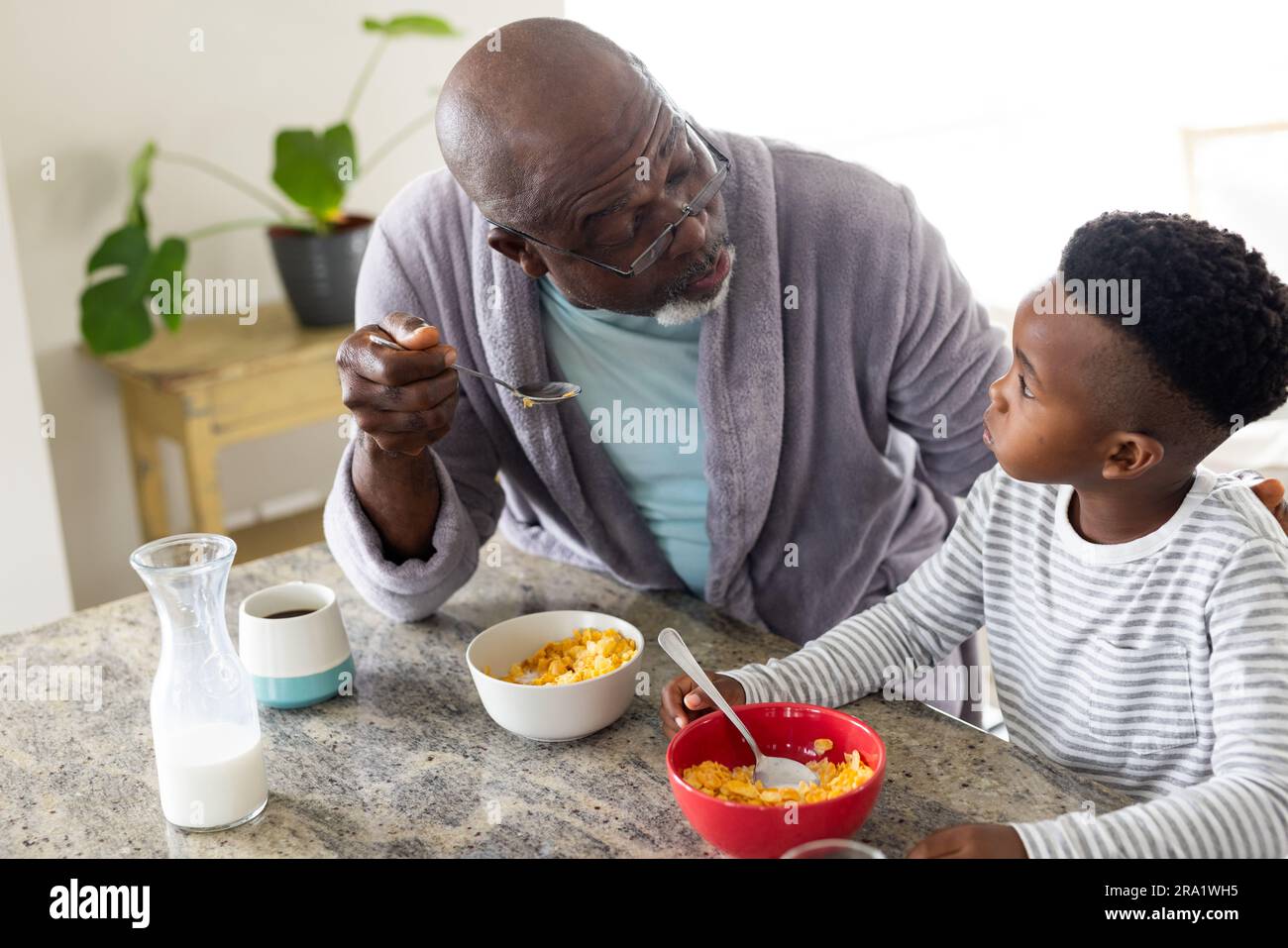 Black Family Eating Breakfast