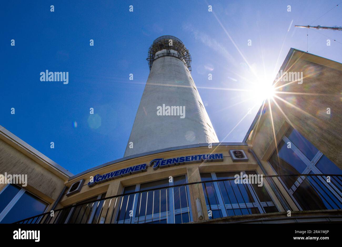Schwerin, Germany. 30th May, 2023. The TV tower in the Neu Zippendorf ...