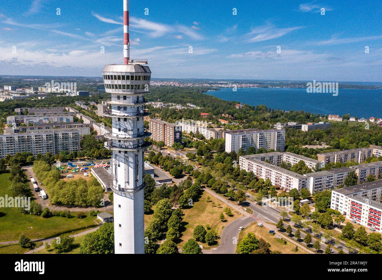 Schwerin, Germany. 30th May, 2023. The TV tower in the Neu Zippendorf ...