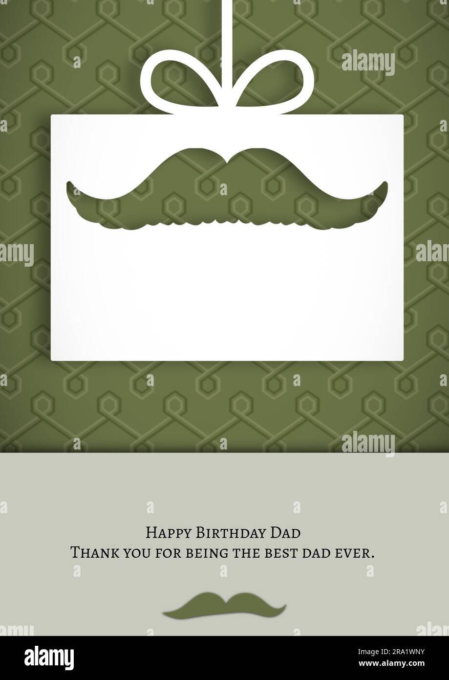 Composition of happy birthday dad text over moustache on green ...