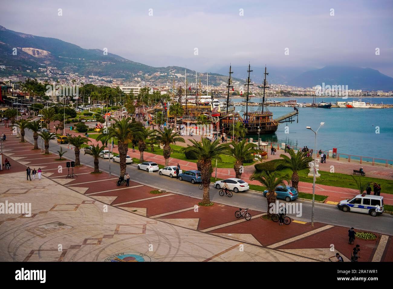 View of the historic port of Alanya, Turkey Stock Photo - Alamy