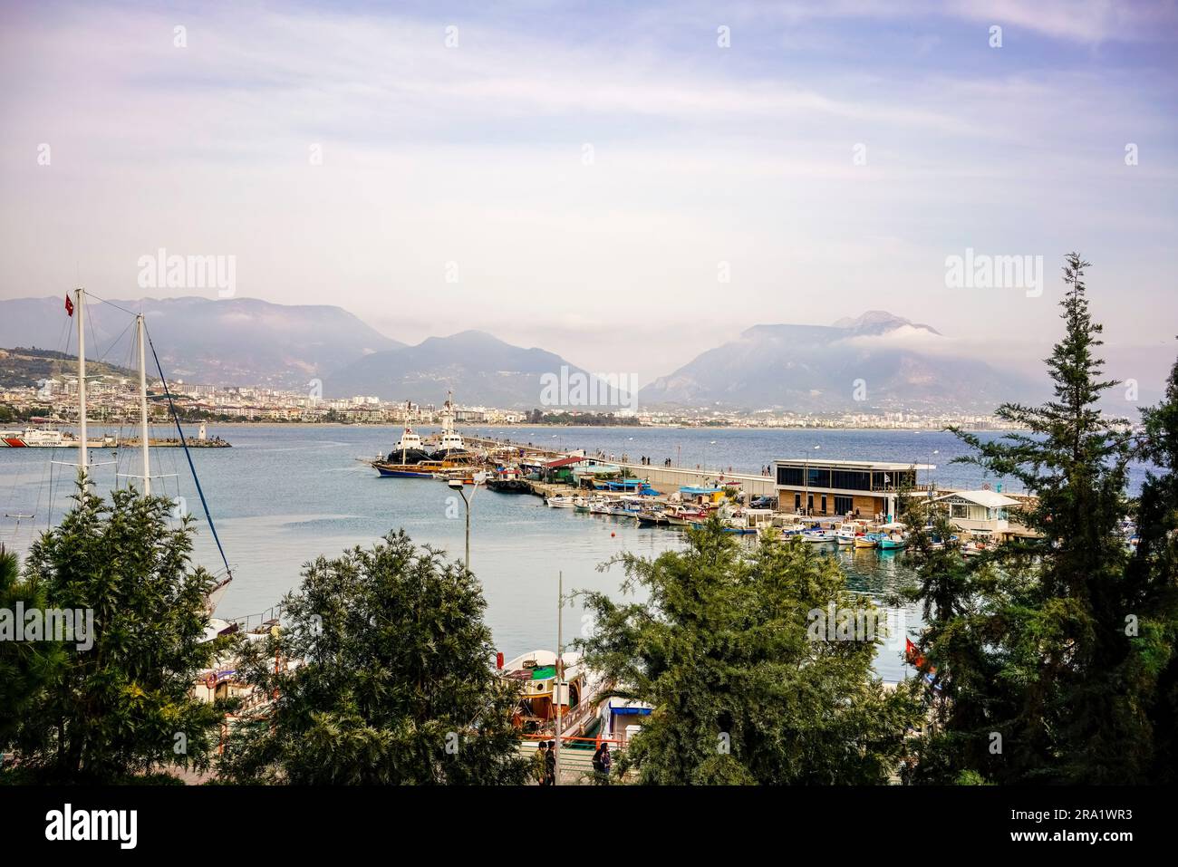 View of the historic port of Alanya, Turkey Stock Photo - Alamy
