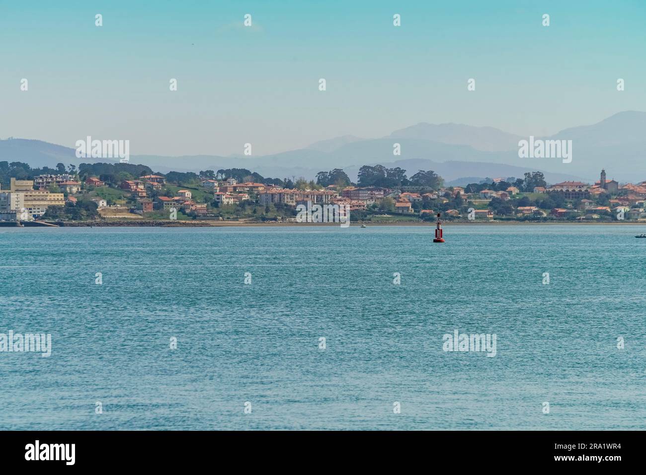 Santander bay with the mountain Oriental, Santander, Spain Stock Photo ...
