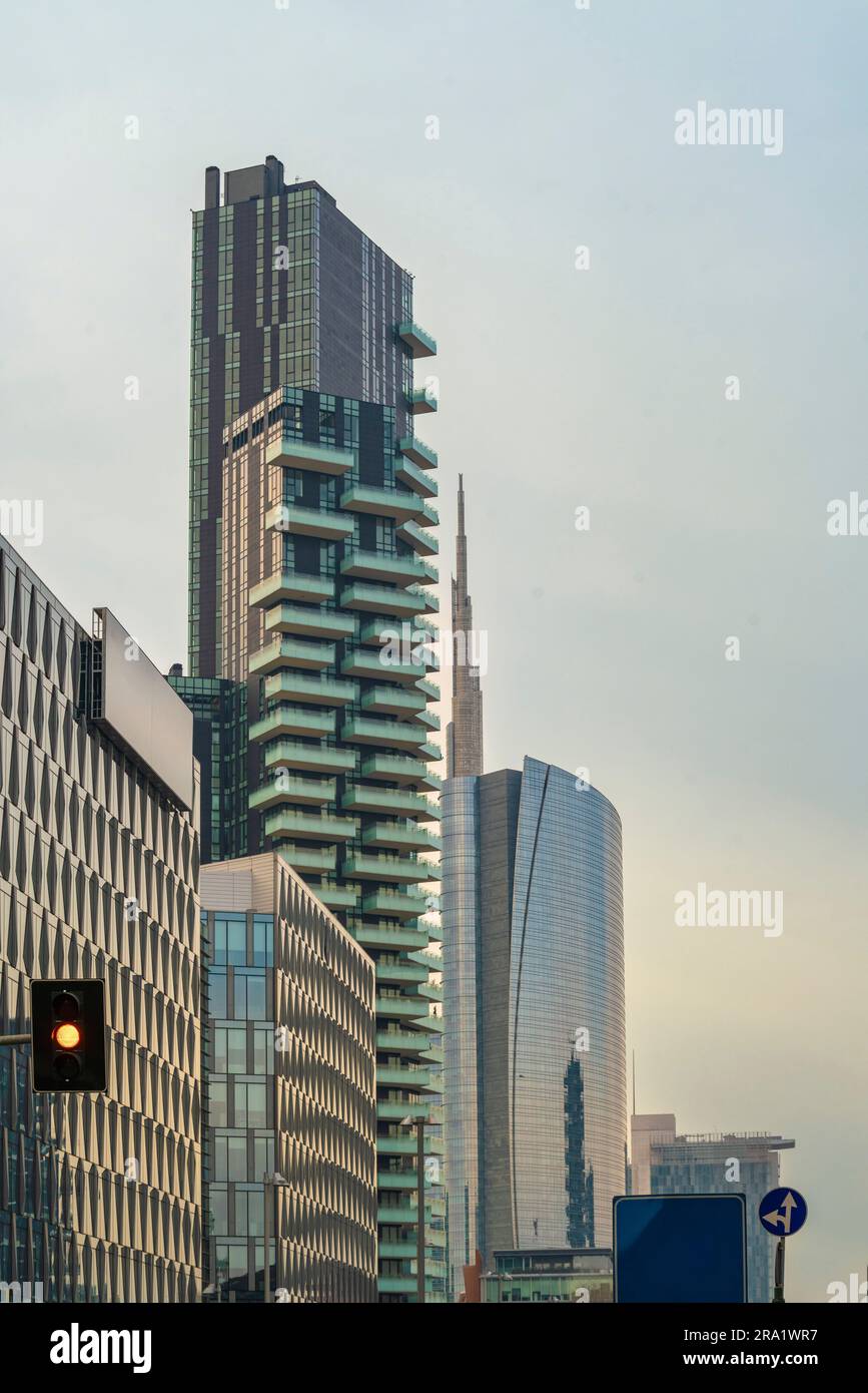 Financial district in Milan with skyscrapers, Italy Stock Photo - Alamy