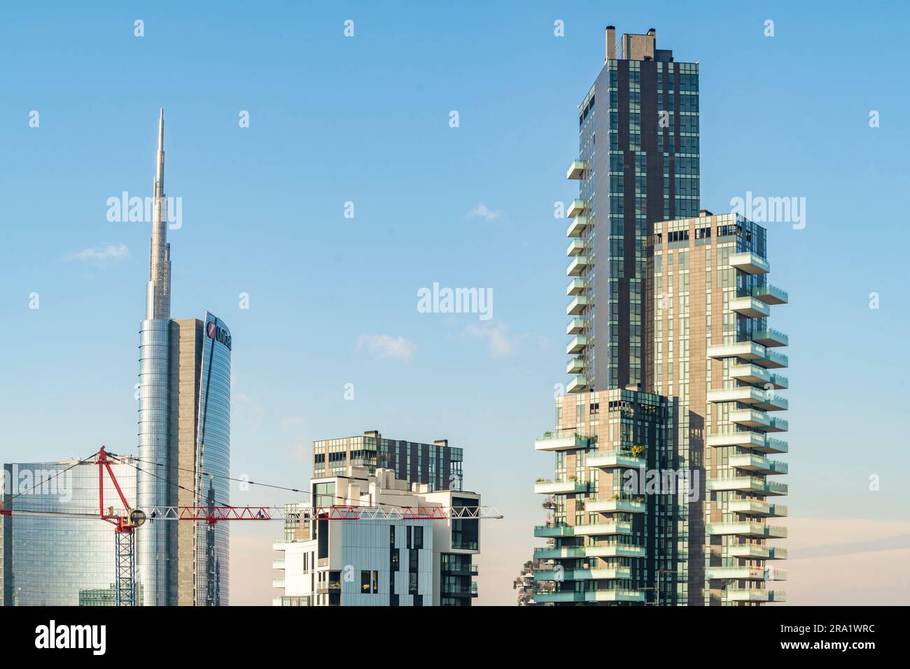 Financial district in Milan with skyscrapers, Italy Stock Photo - Alamy