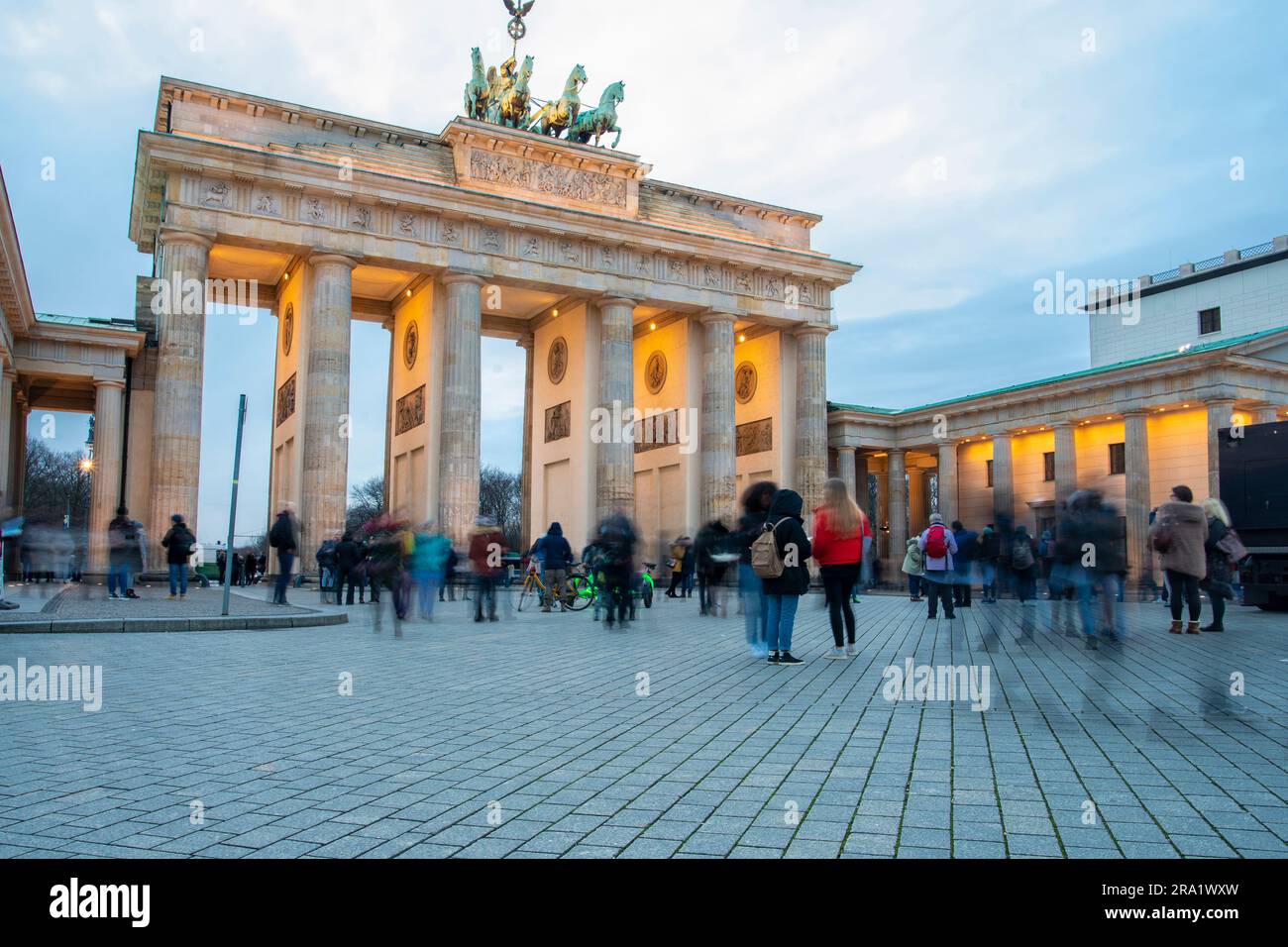 Brandenburger gate in Berlin by sunset, Germany Stock Photo - Alamy