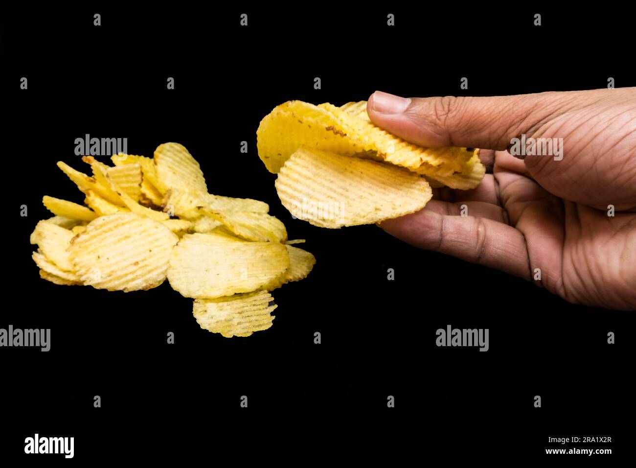 Salted Potato Chips, Heap of Wafers, Heap of Potato Chips, Heap of ...