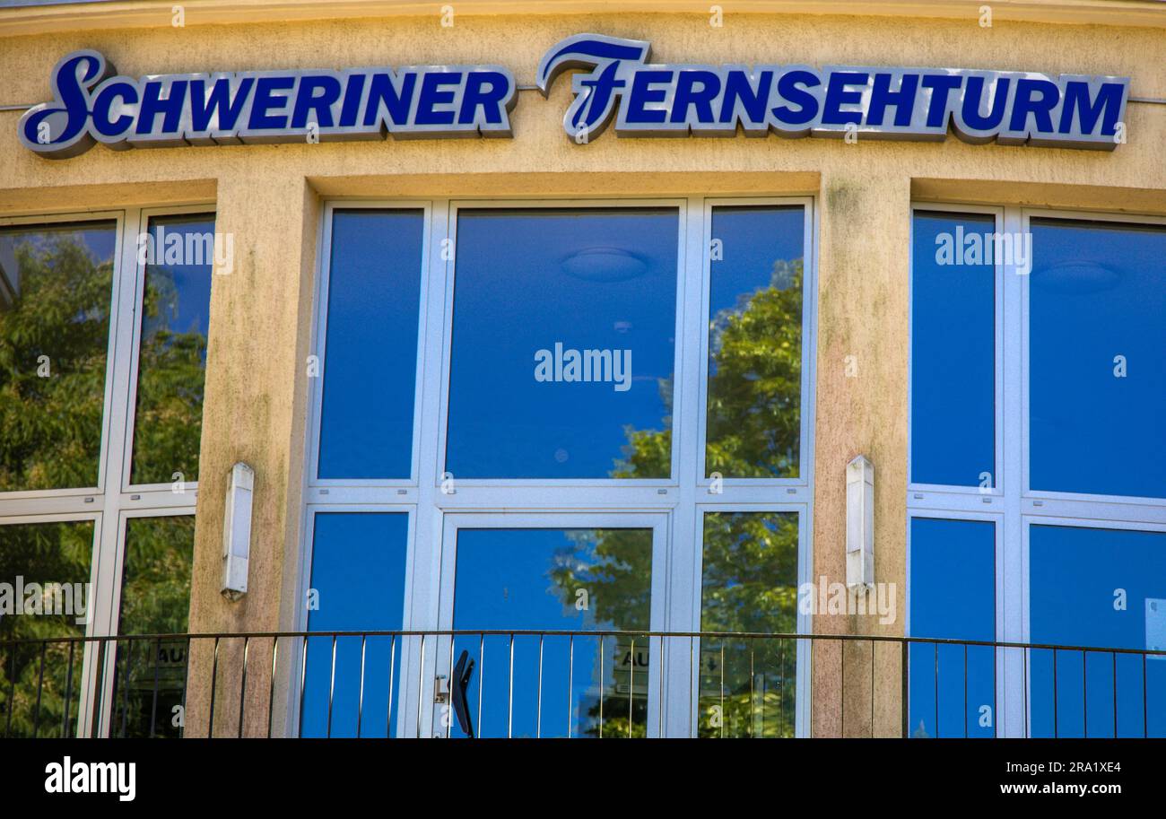Schwerin, Germany. 30th May, 2023. The TV tower in the Neu Zippendorf ...