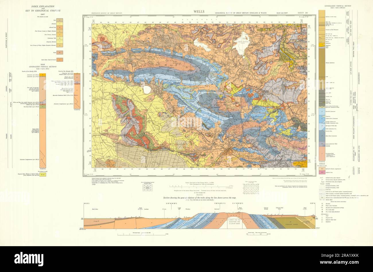 Wells geological survey sheet 280 Mendip Hills Somerset Levels Cheddar ...