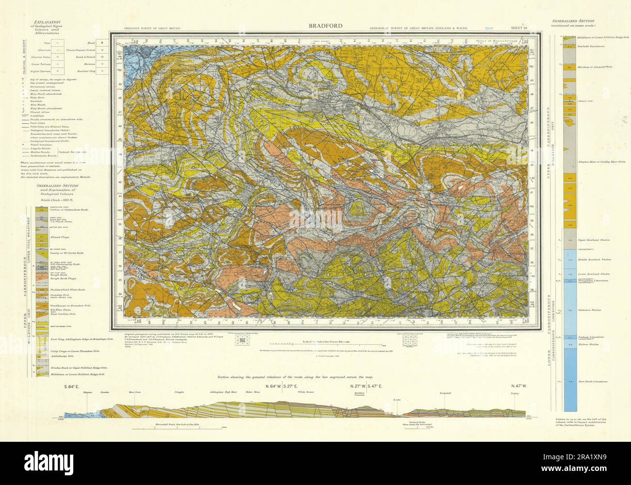 Bradford geological survey sheet 69 Coal Measures Airedale Pennines ...