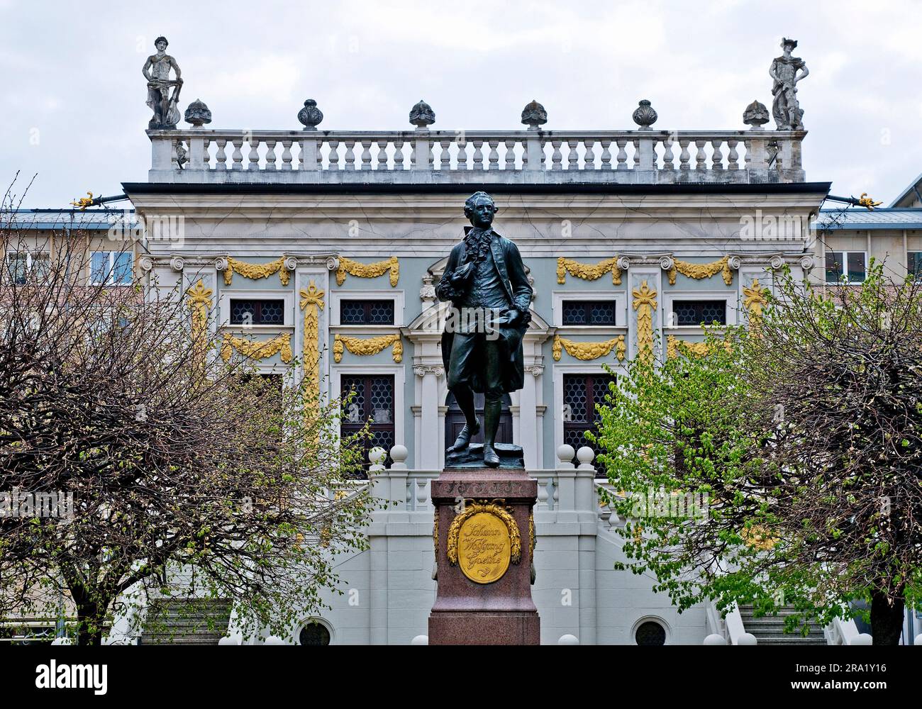Bronze statue of Goethe on the Naschmarkt in front of the Old Stock ...
