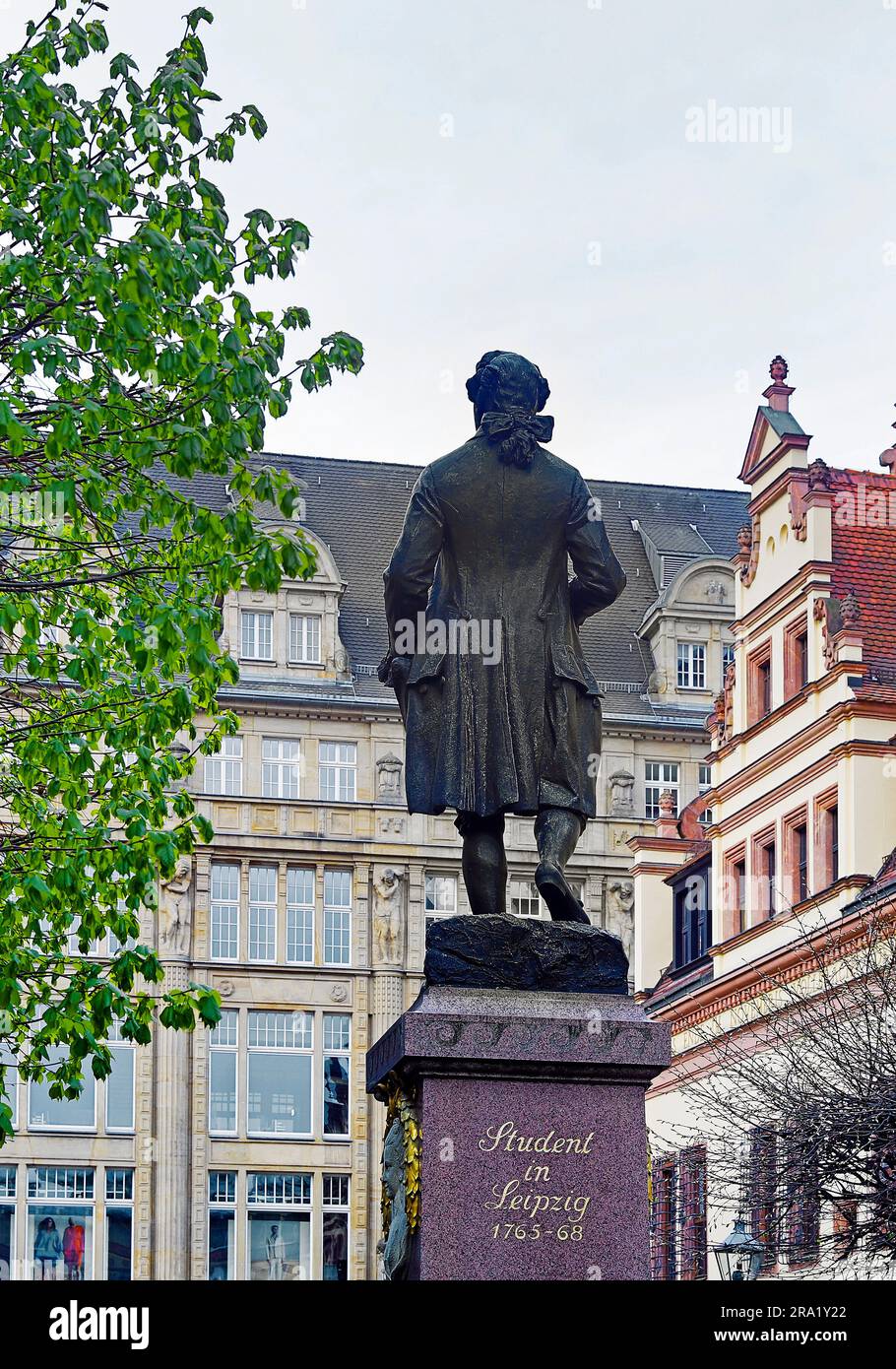 the Goethe monument at the Naschmarkt, Germany, Saxony, Leipzig Stock ...