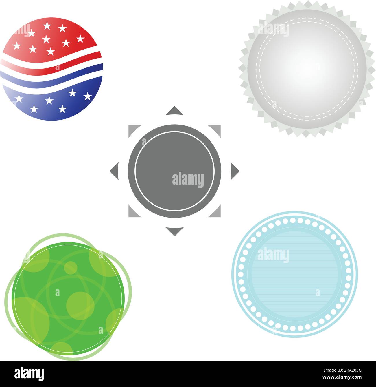 Collection of simple, colorful, circular vector icons Stock Vector ...