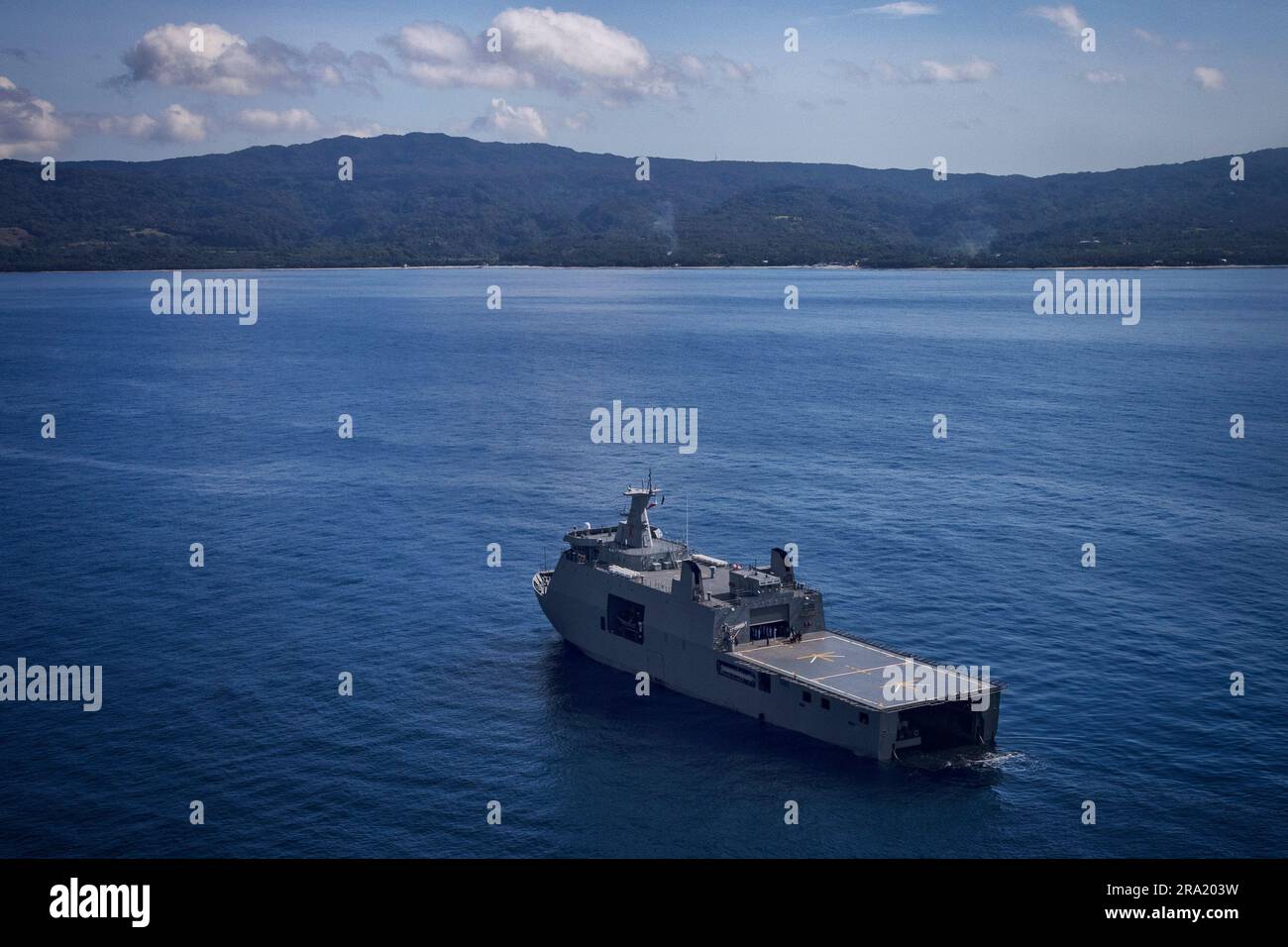 Philippine Navy's BRP Tarlac landing ship is seen anchored Friday, June ...