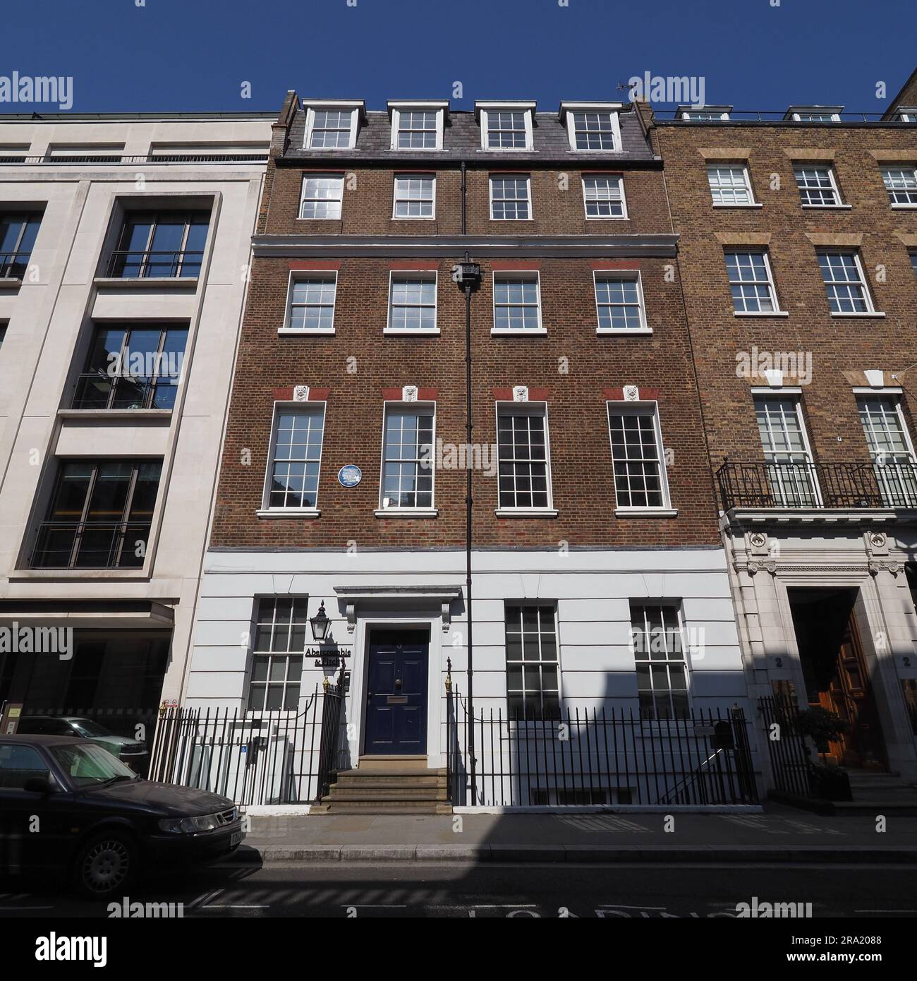 LONDON, UK - JUNE 07, 2023: Savile Row where the Beatles played their ...