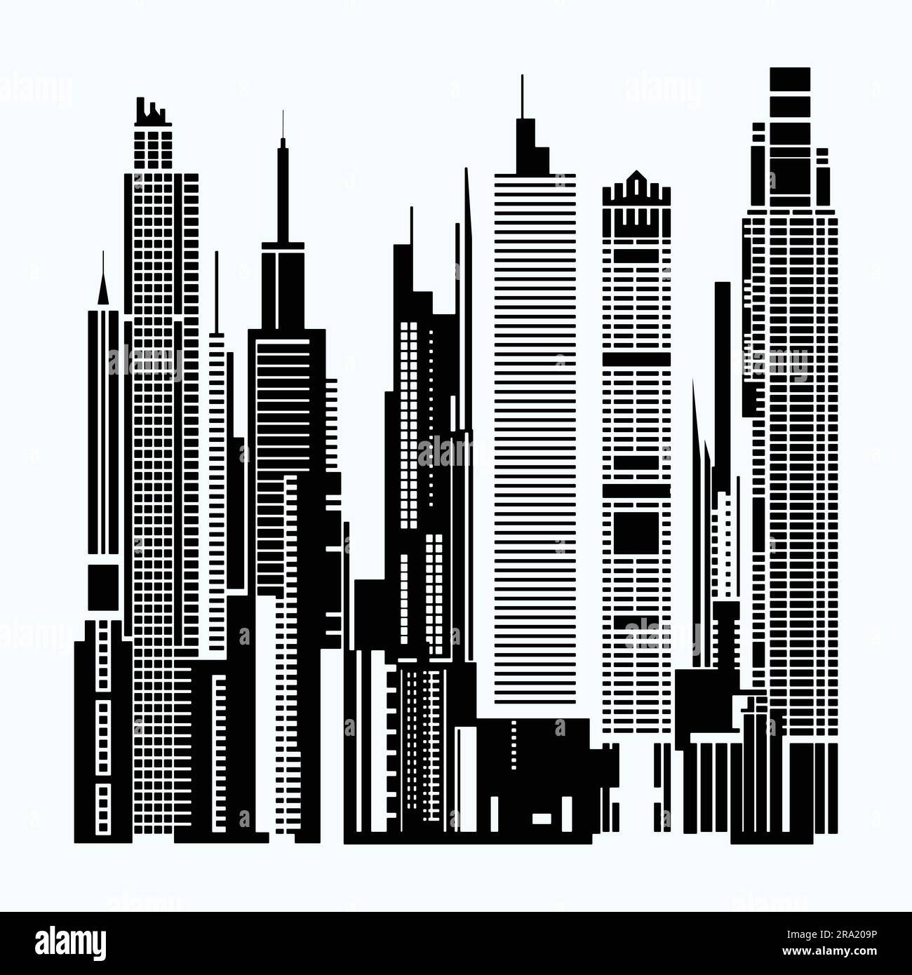 Abstract minimal-style city skyline, silhouette Stock Vector Image ...