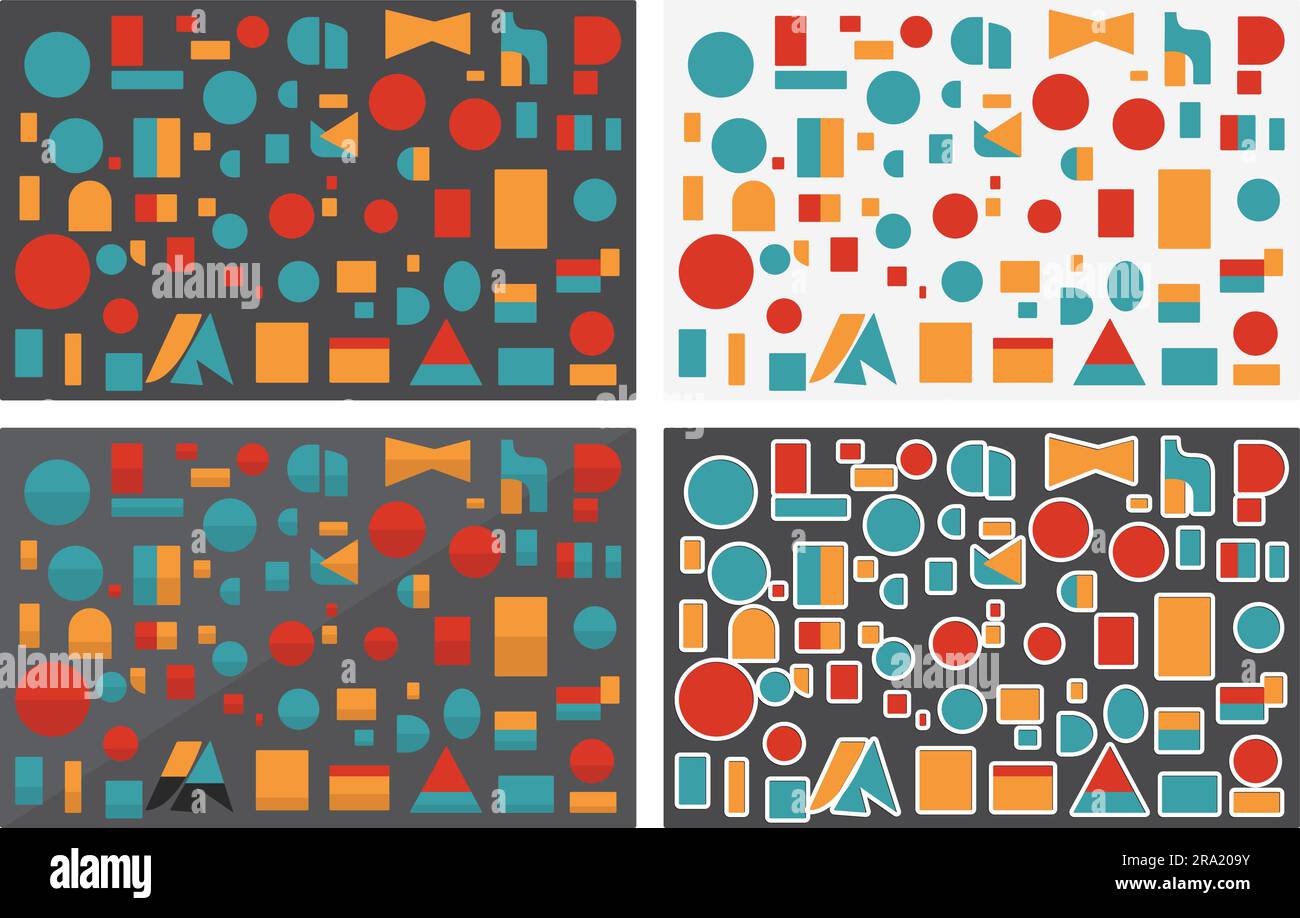 Set of variations of a colorful abstract vector illustration Stock ...