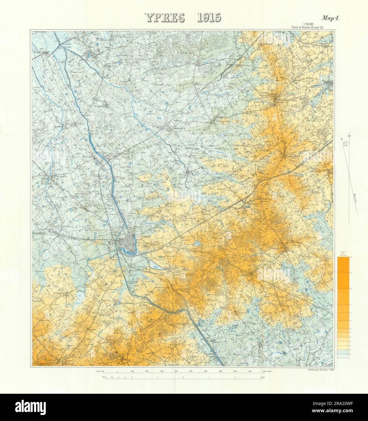 Western front map ypres hi-res stock photography and images - Alamy