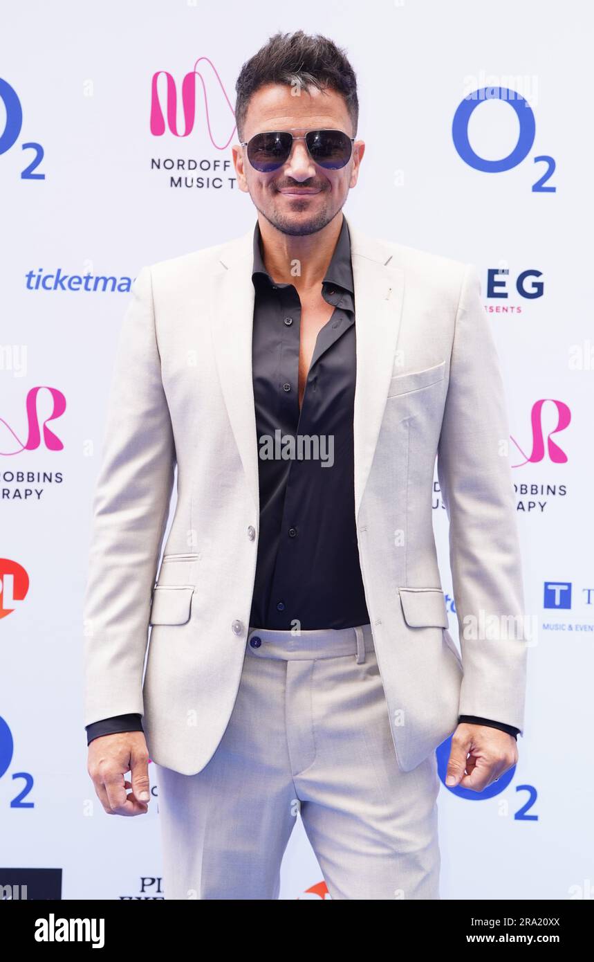 Peter Andre attending the Nordoff Robbins O2 Silver Clef Awards at the ...
