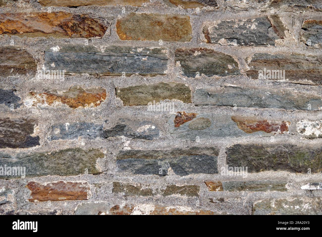 Old wall built of different stones - Vintage background Stock Photo - Alamy