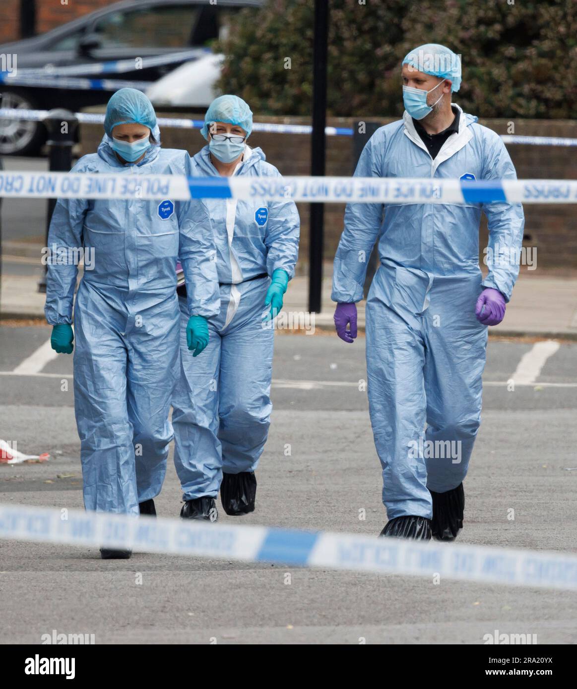 London, UK. 30th June, 2023. Police forensics examine the scene at ...