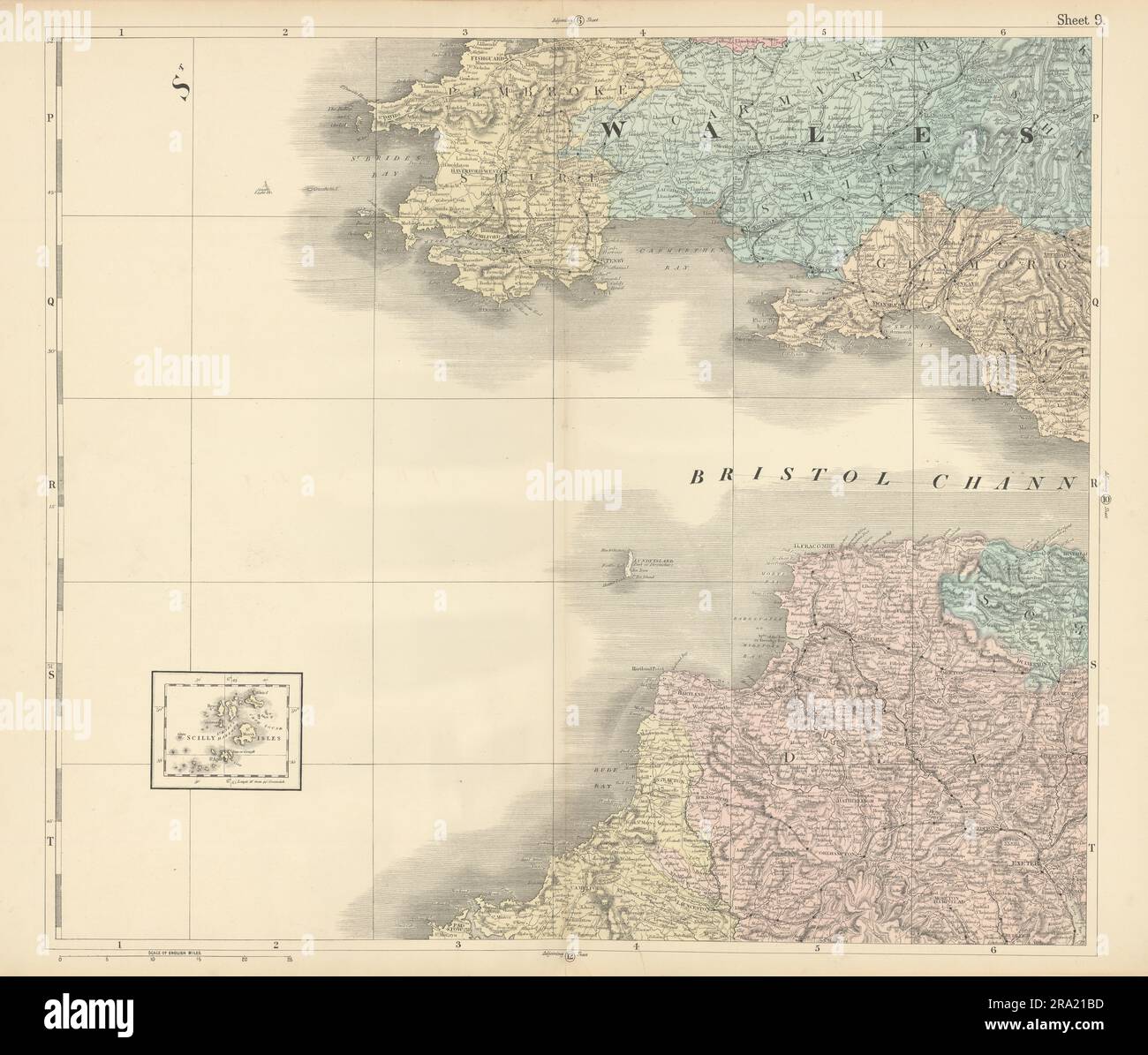 Bristol Channel. South Wales & North Devon/Cornwall coasts. BACON 1883 ...