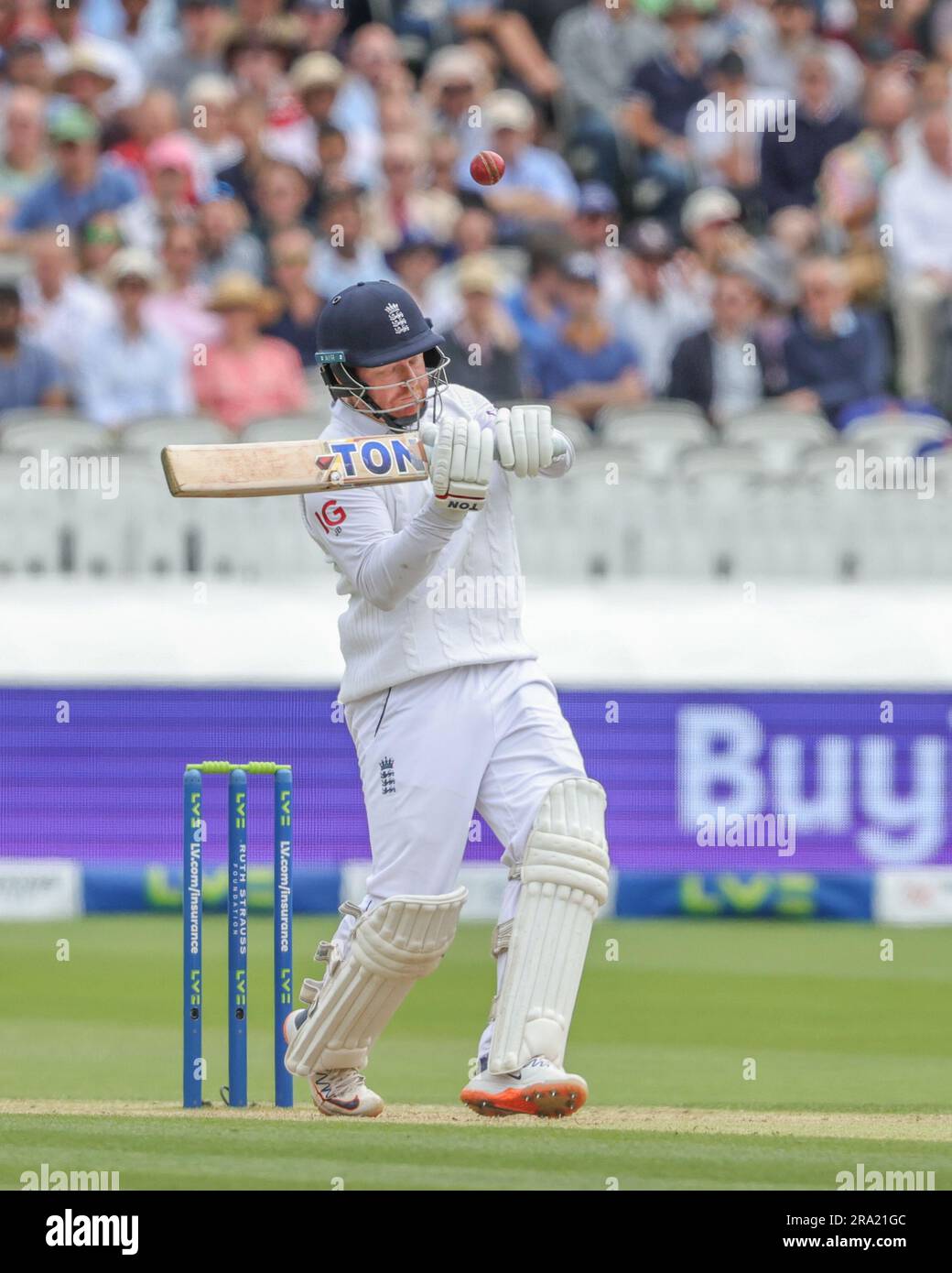 Jonny Bairstow of England ducks a bouncer during the LV= Insurance ...