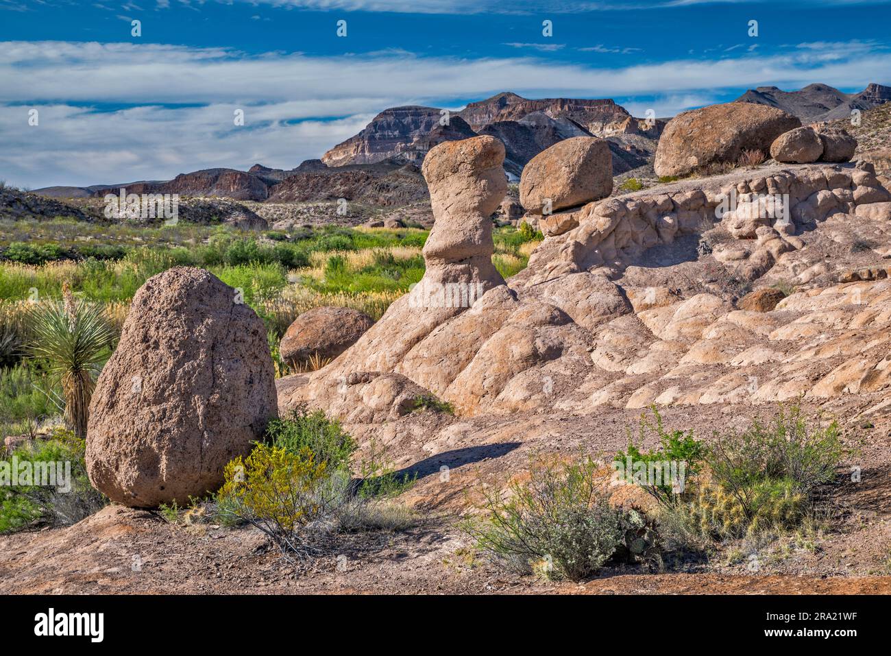 Rock formations at Hoodoos Trail, River Road, Cerro de las Burras, Rio ...