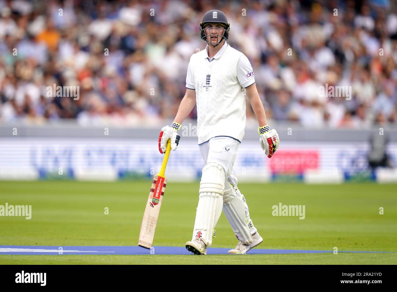 England's Harry Brook looks frustrated after being caught out by ...