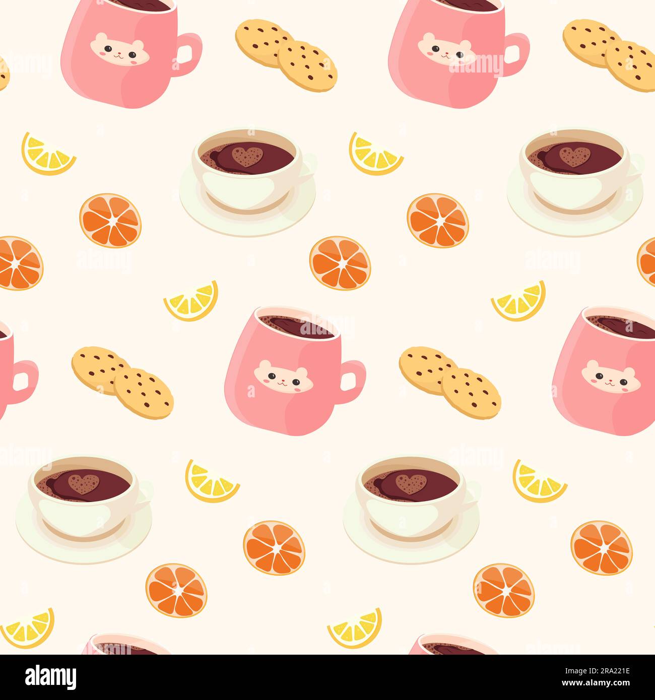 Cup tea teapot cookies Stock Vector Images - Alamy