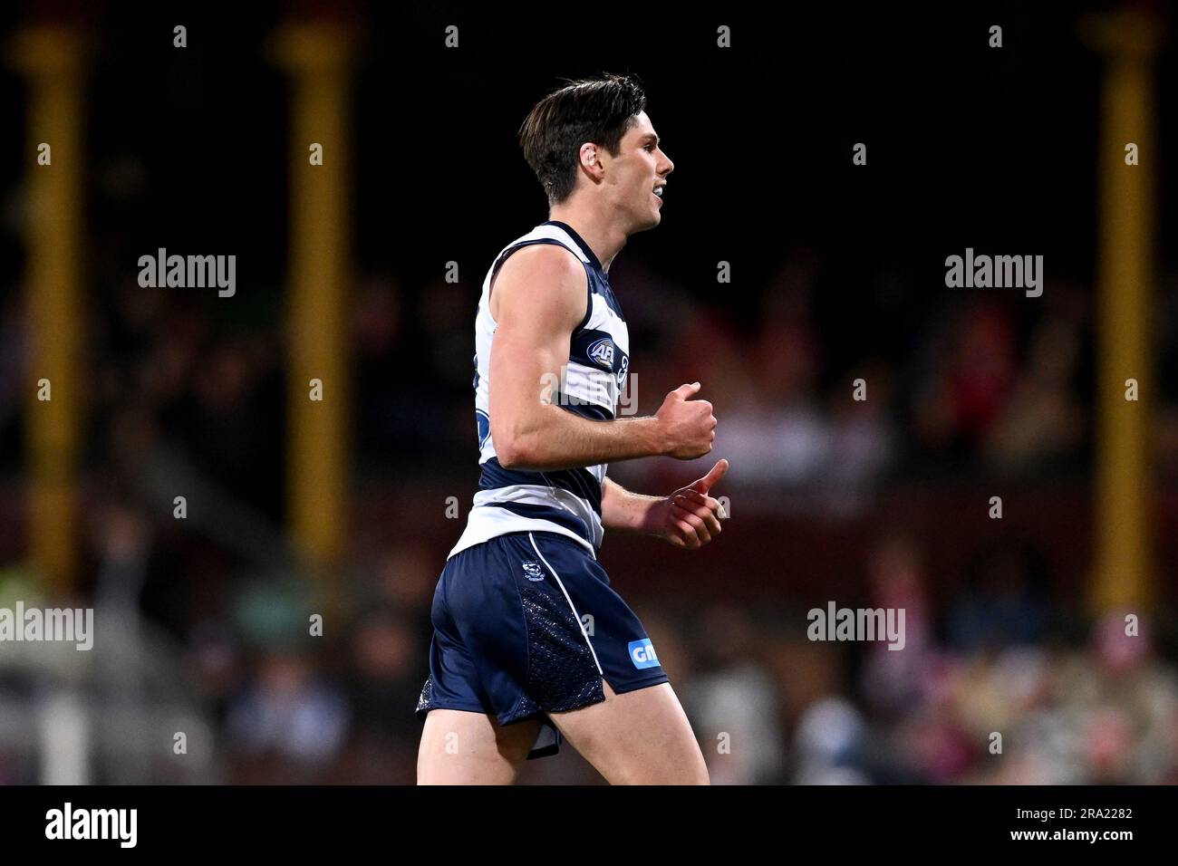 Sydney, Australia. 30th June, 2023. Oliver Henry of Geelong celebrates ...