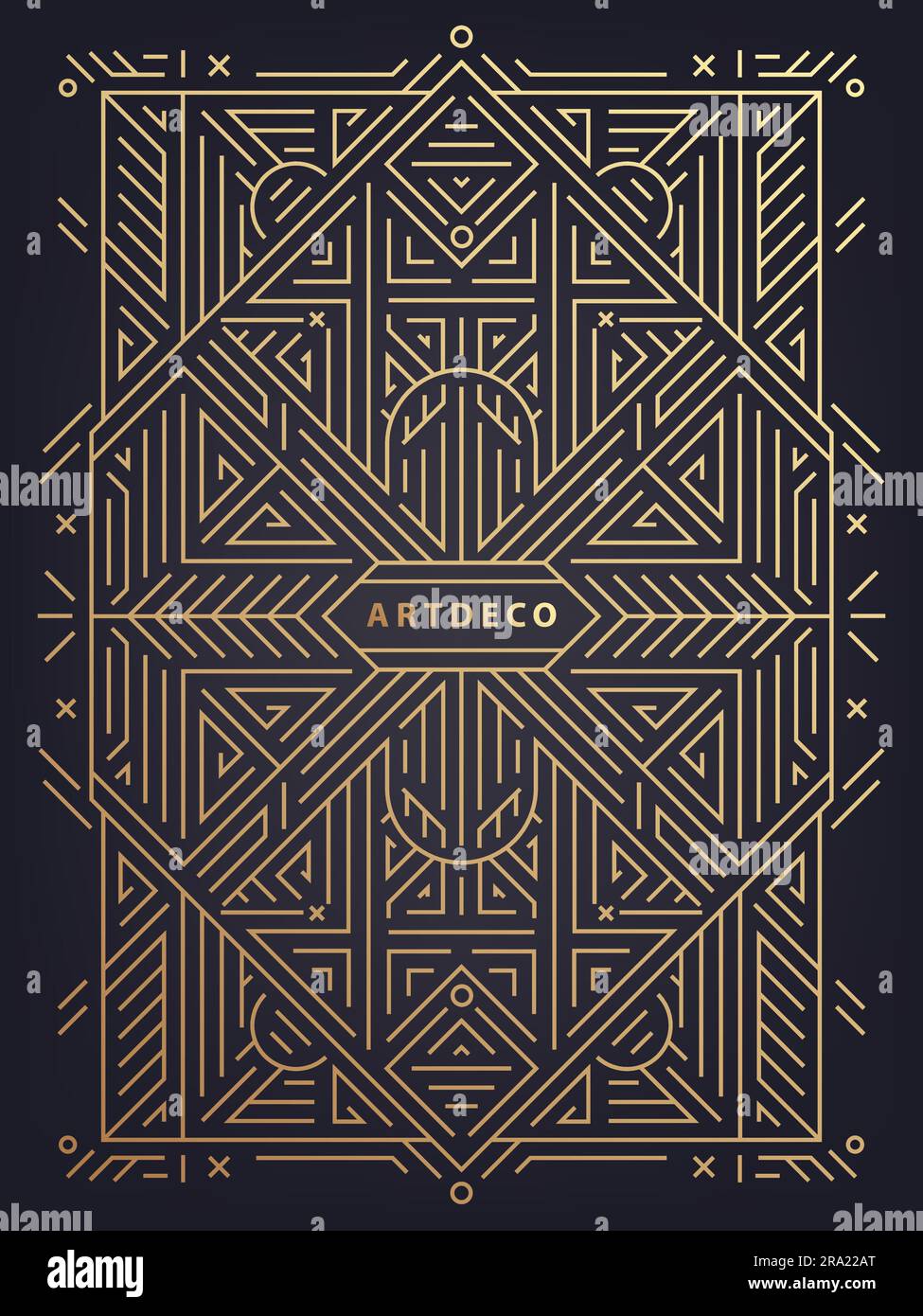 Vector art deco frame, abstract geometric design template for luxury ...