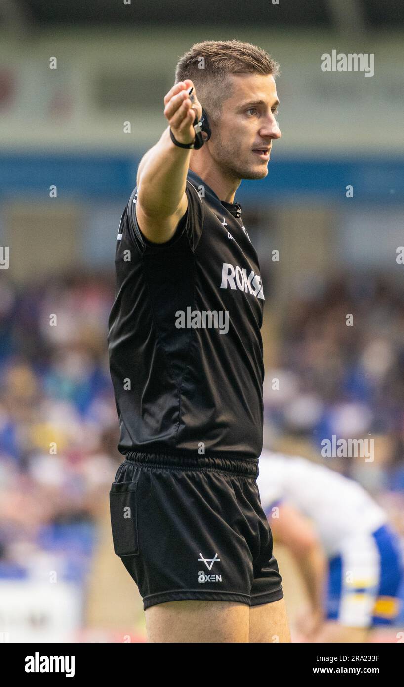 Warrington, Cheshire, England 29th June 2023. Referee Chris Kendall ...