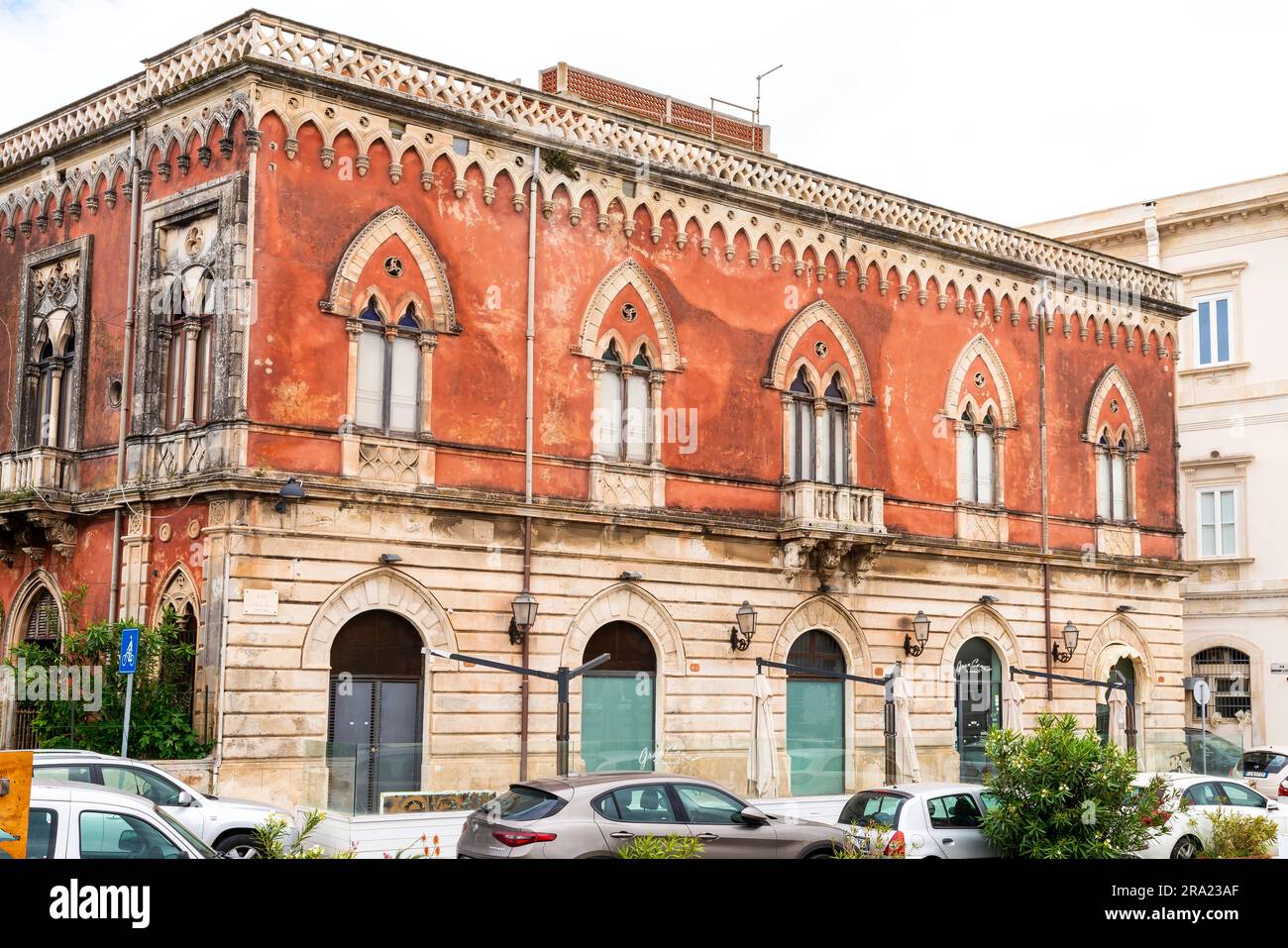 Neogothic palace Antonio Cardile, Syracuse Ortigia island, Sicily ...
