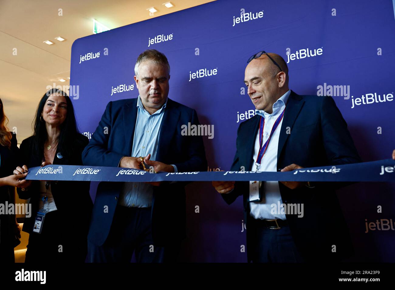 Paris, France. 30th June, 2023. Jetblue's CEO, Robin Hayes and the ...