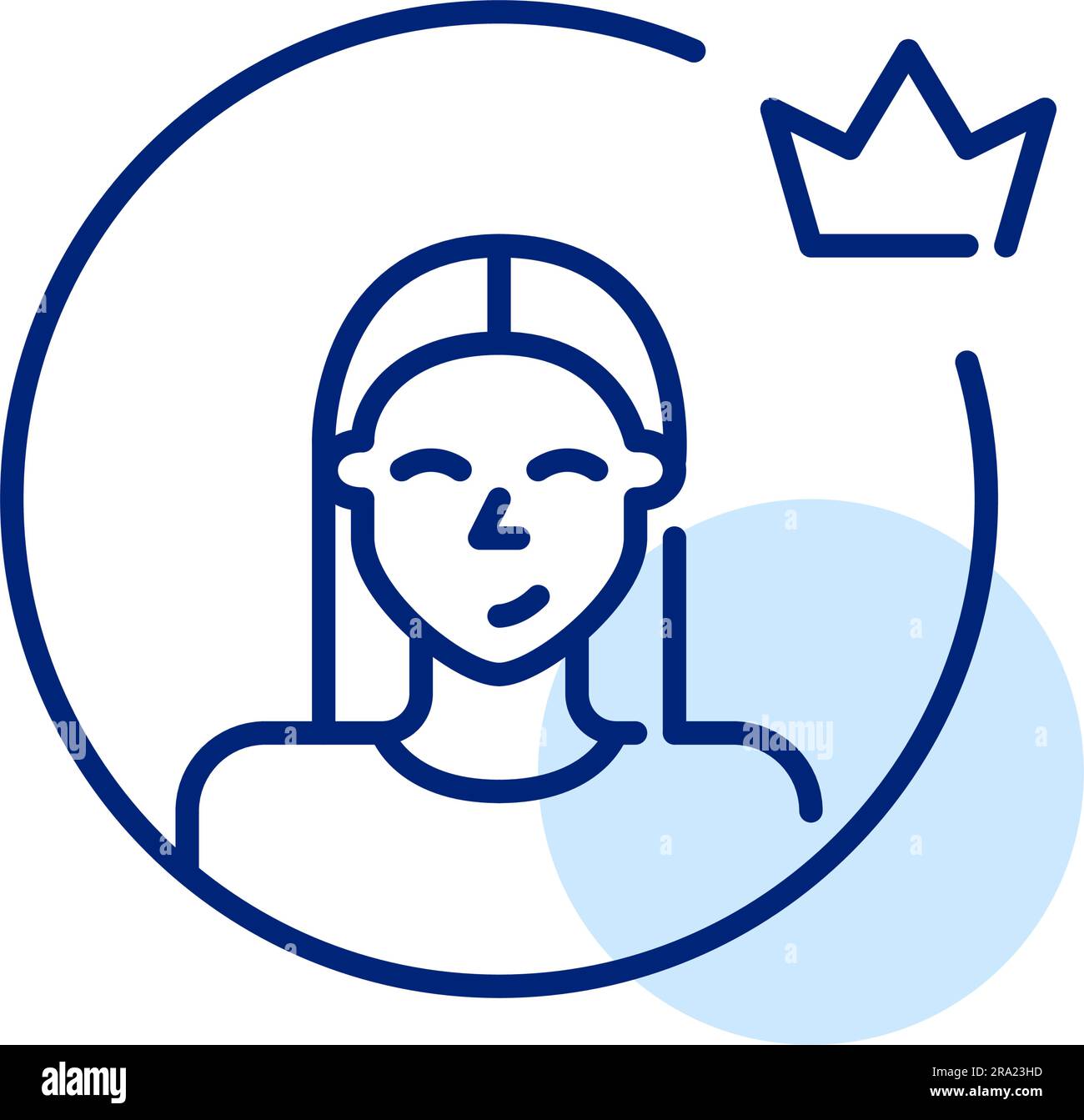 Premium User Avatar Young Girl With Long Hair Wearing T Shirt Crown Symbol Pixel Perfect