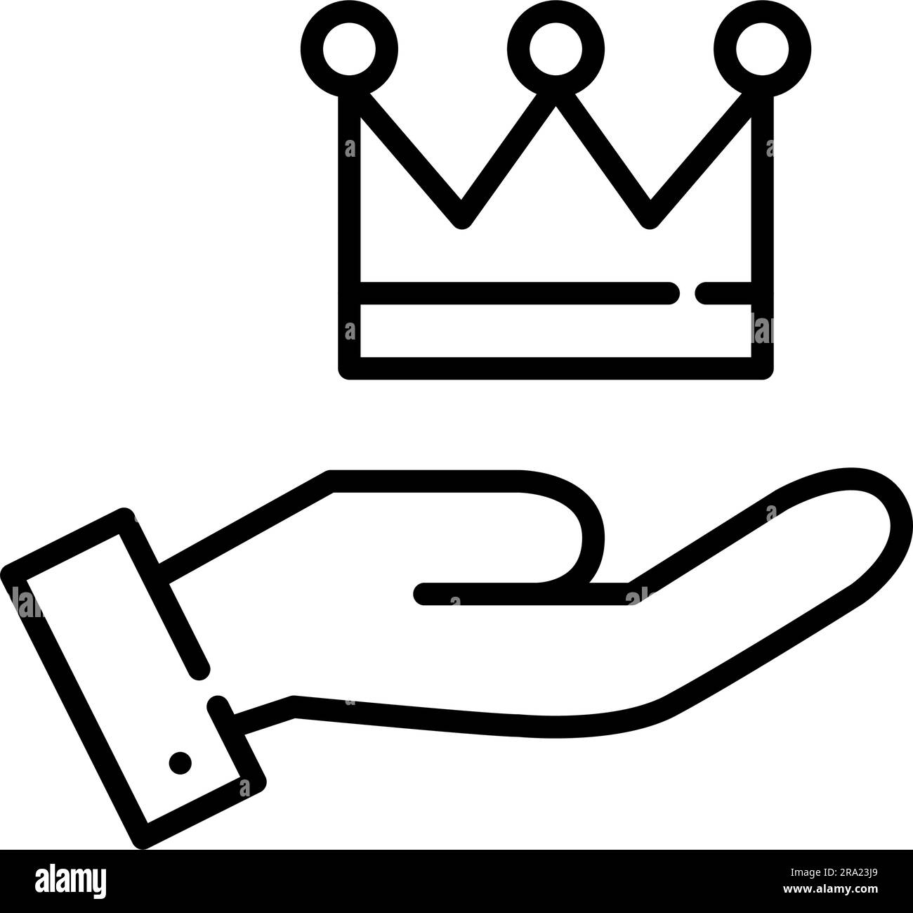 Hand holding a crown. Luxury premium service. Pixel perfect, editable ...