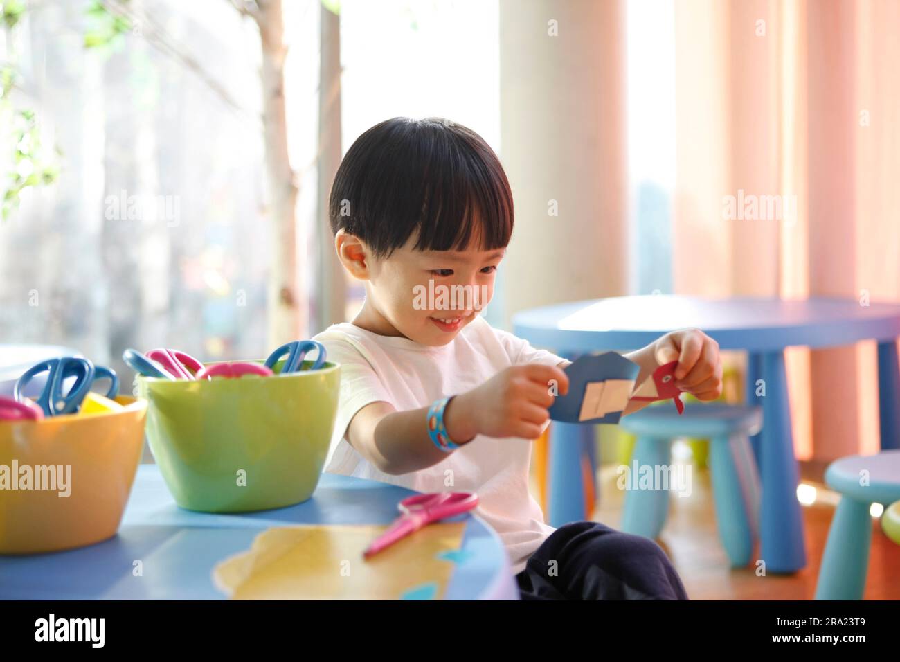 Multicolored art education materials, children's stationery and ...