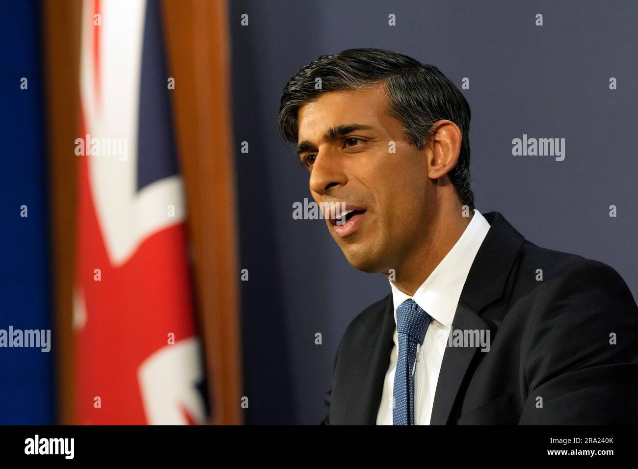 Prime Minister Rishi Sunak during a press conference at 10 Downing ...