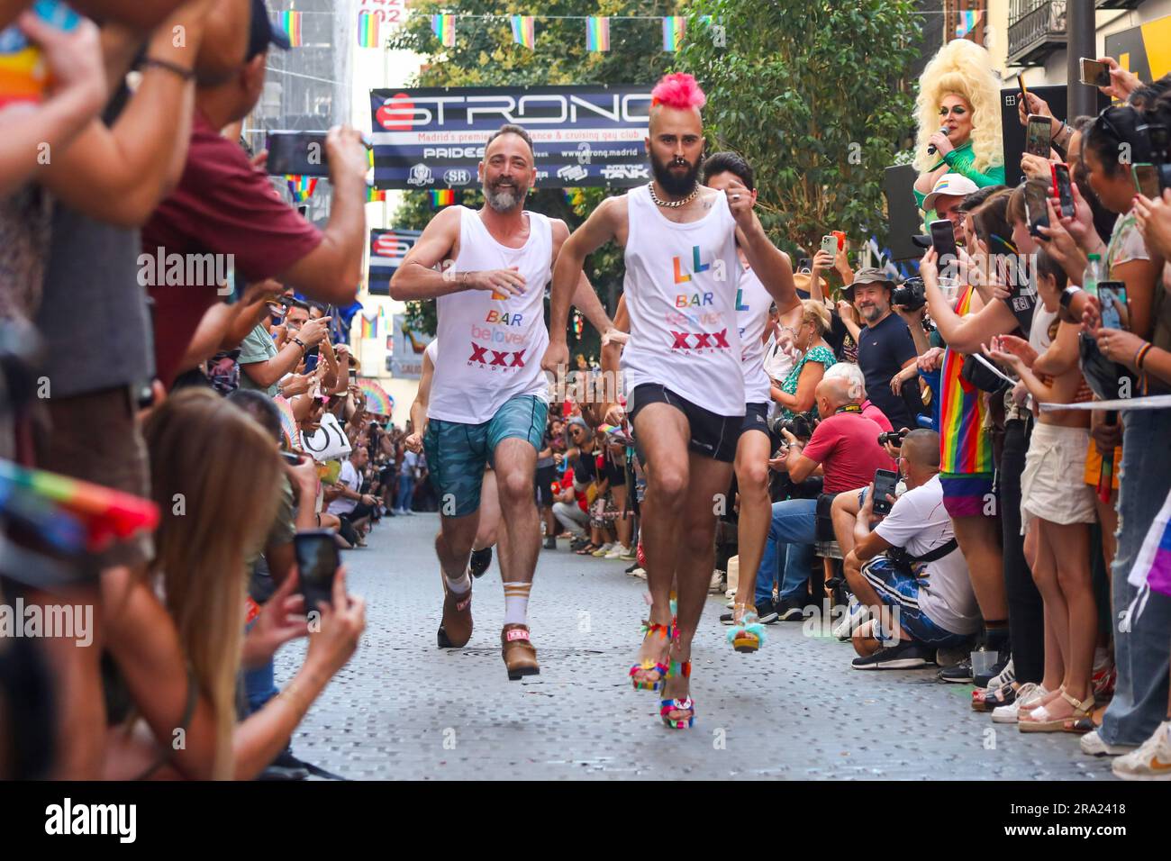 Madrid, Spain. 29th June, 2023. Participants wearing high heels compete ...
