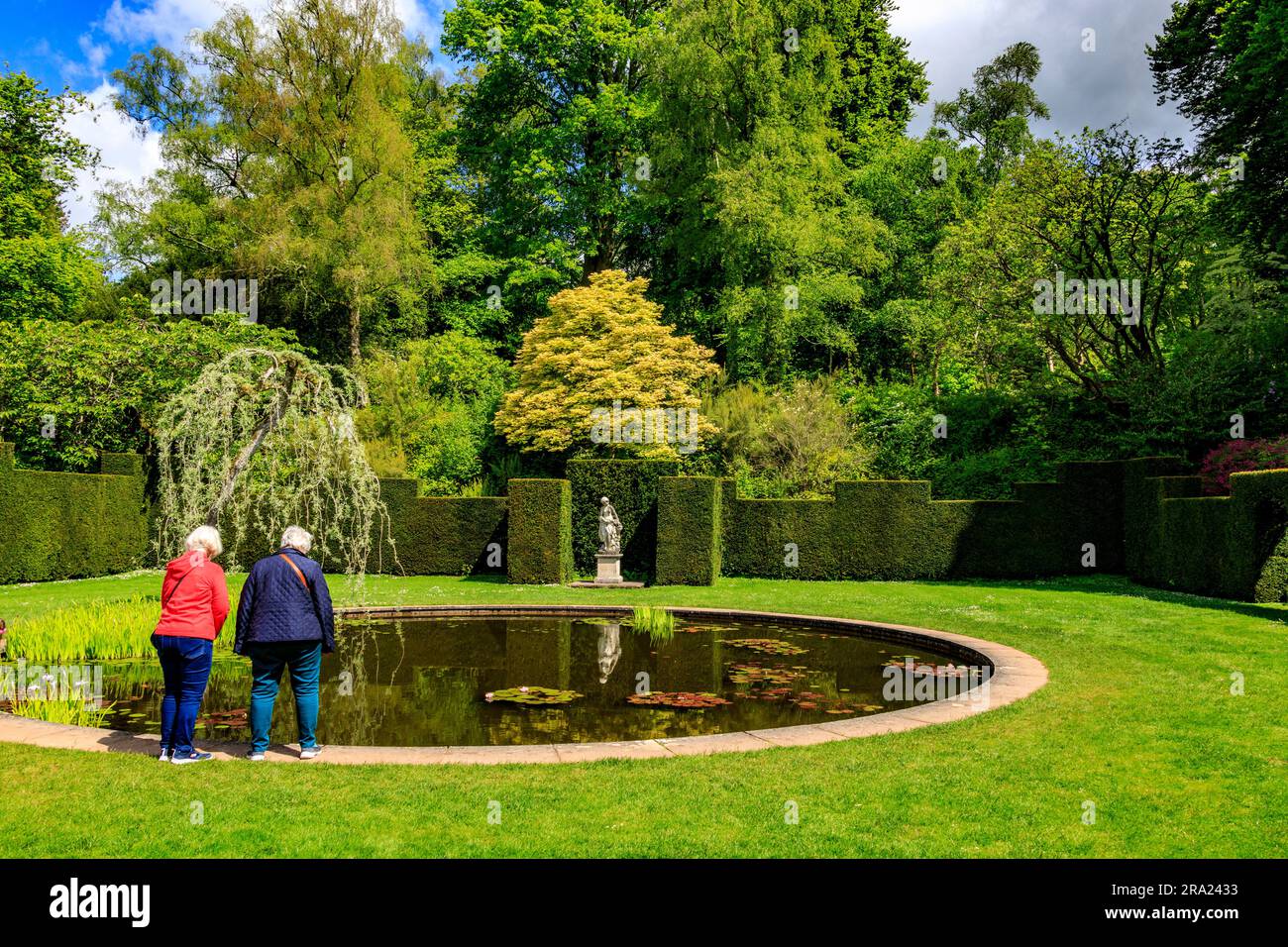 Two visitors enjoying the peaceful tranquillity of the still waters in ...