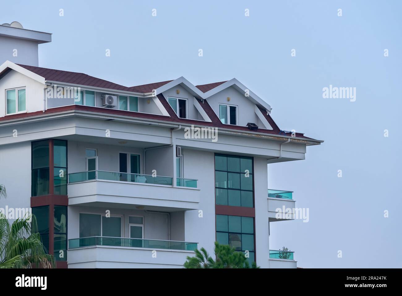 Modern apartment building. New low-rise residential building Stock ...